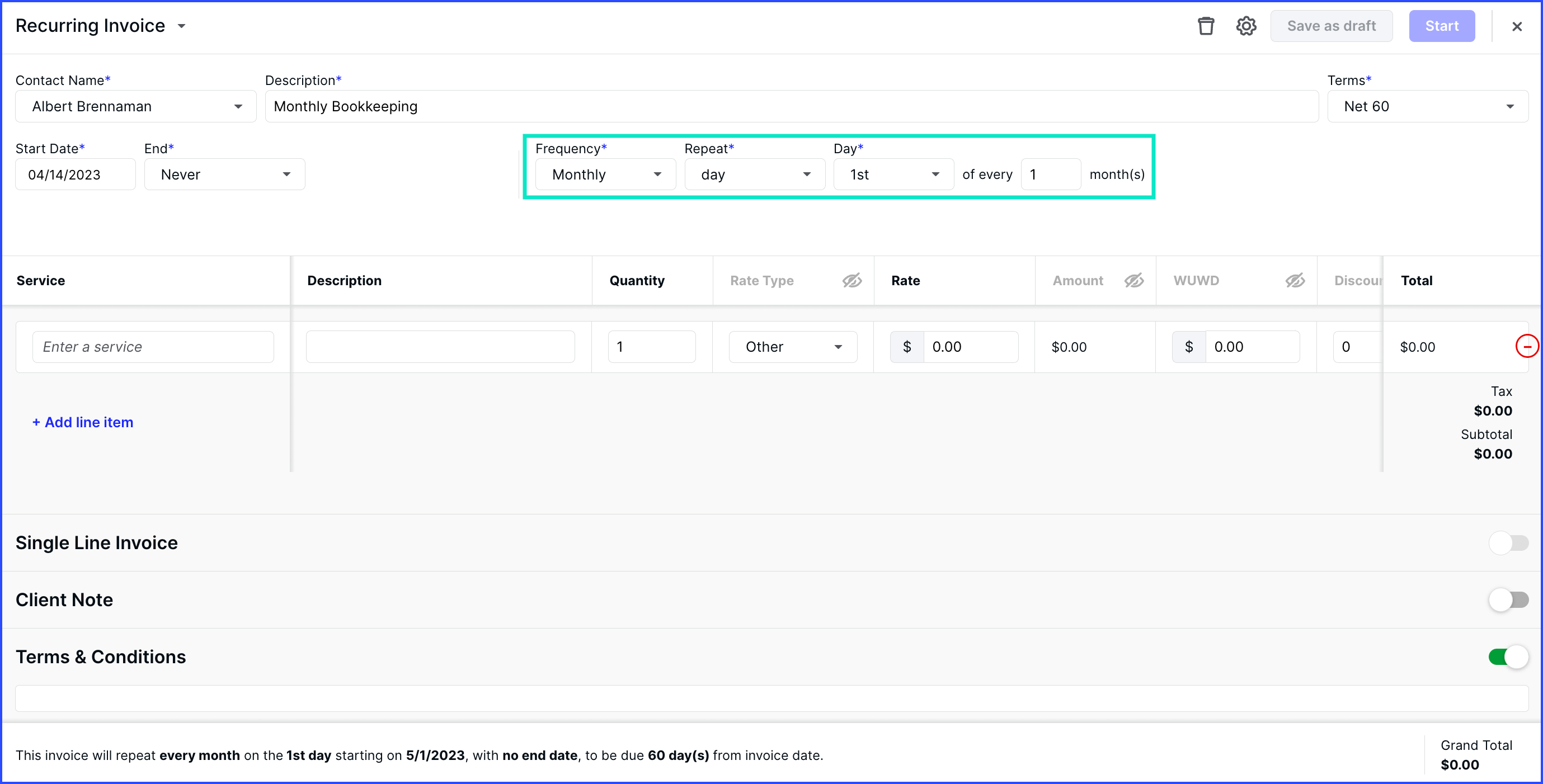 8.3 Create Recurring Invoices – Canopy Onboarding