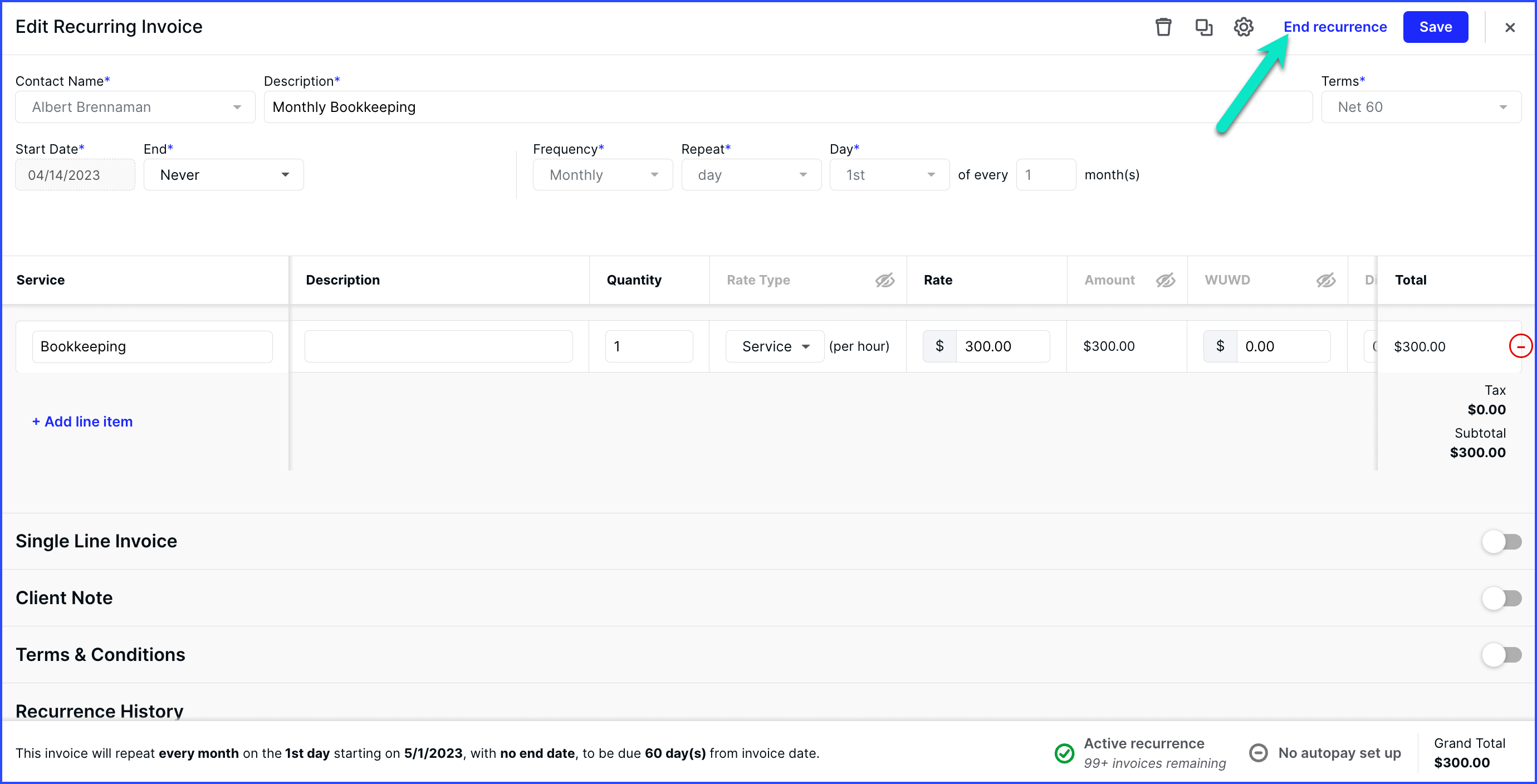 8.3 Create Recurring Invoices – Canopy Onboarding