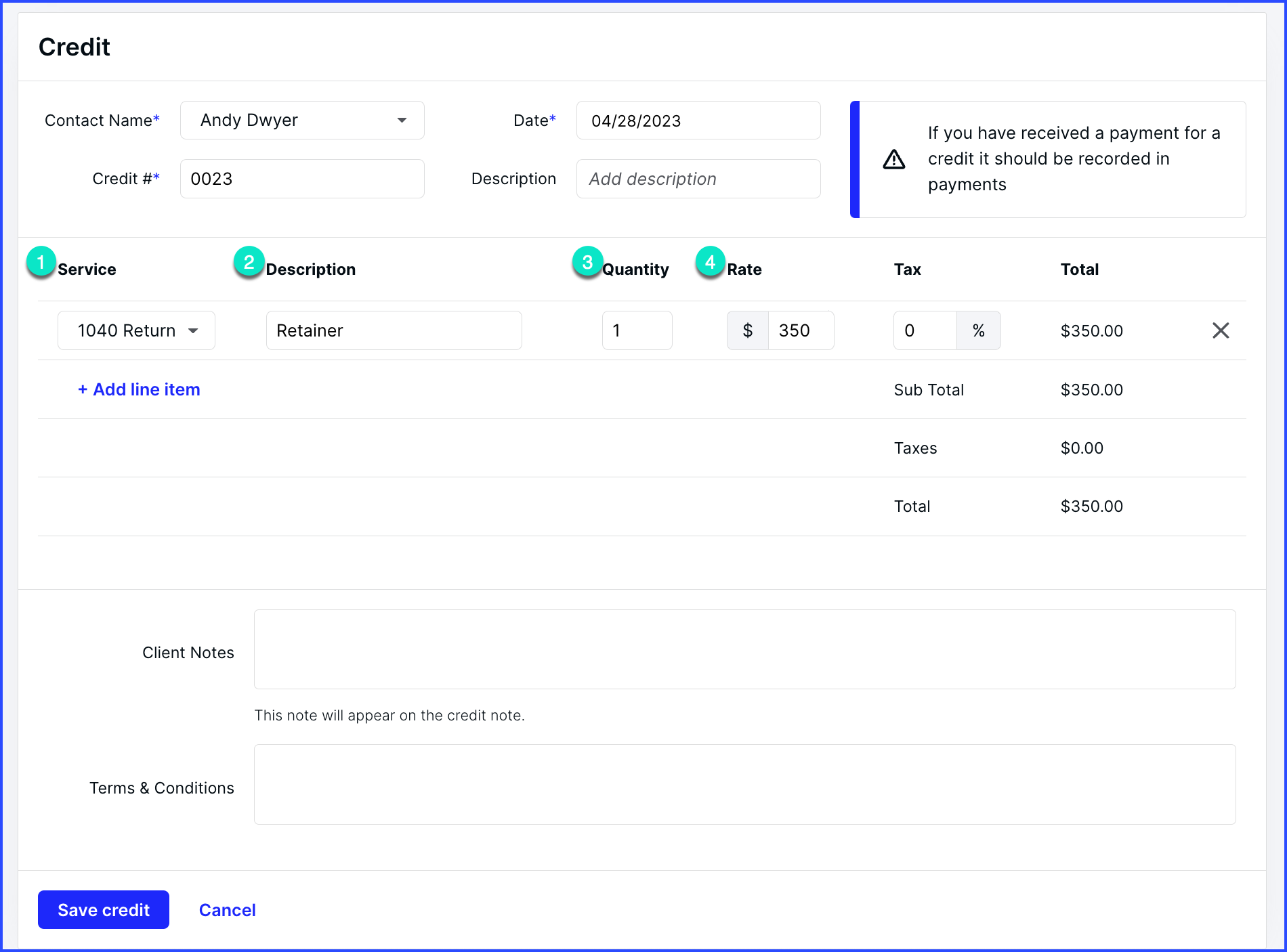 8.4 Create & Apply Credits – Canopy Onboarding