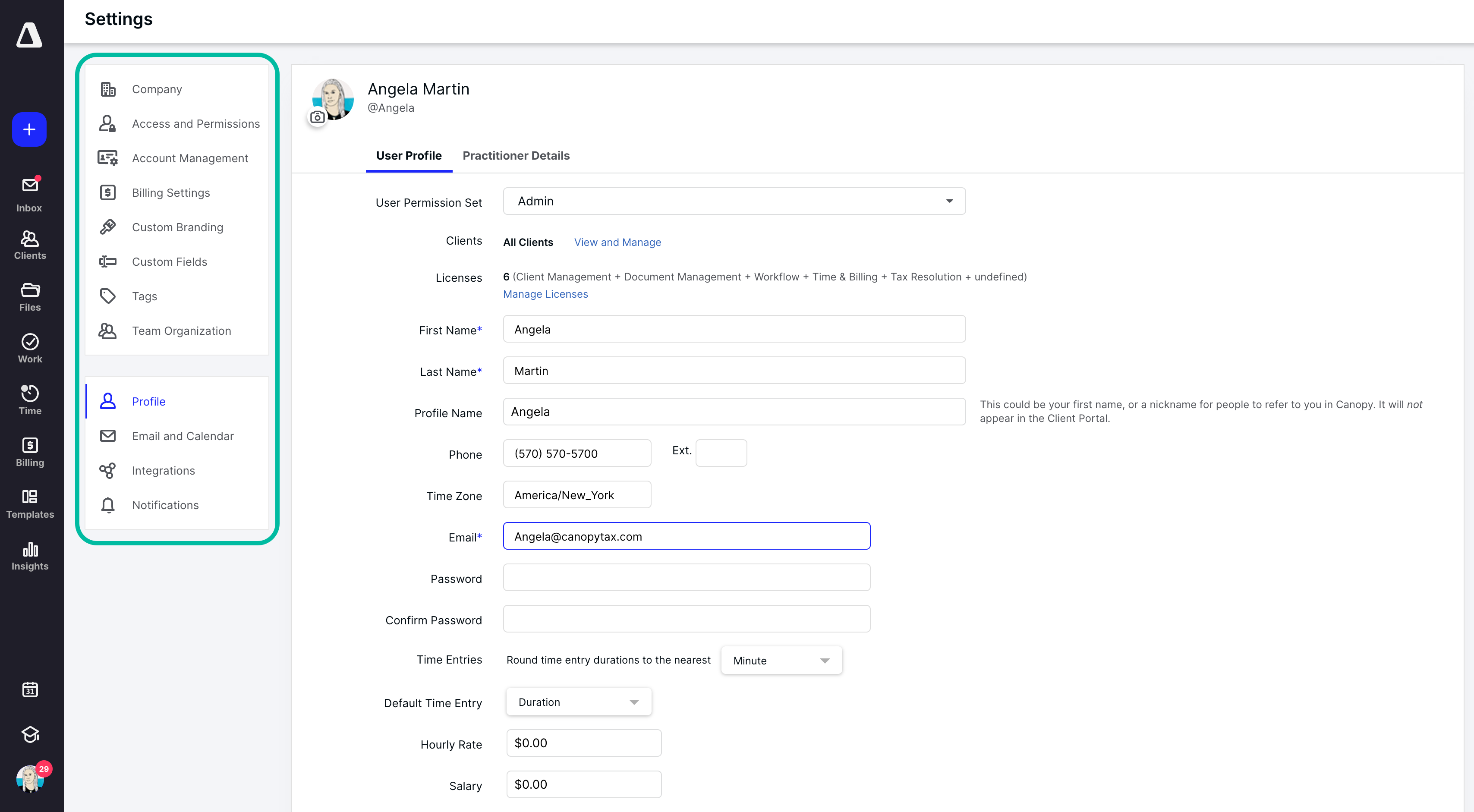 1.2 Enter Practitioner & Firm Info – Canopy Onboarding