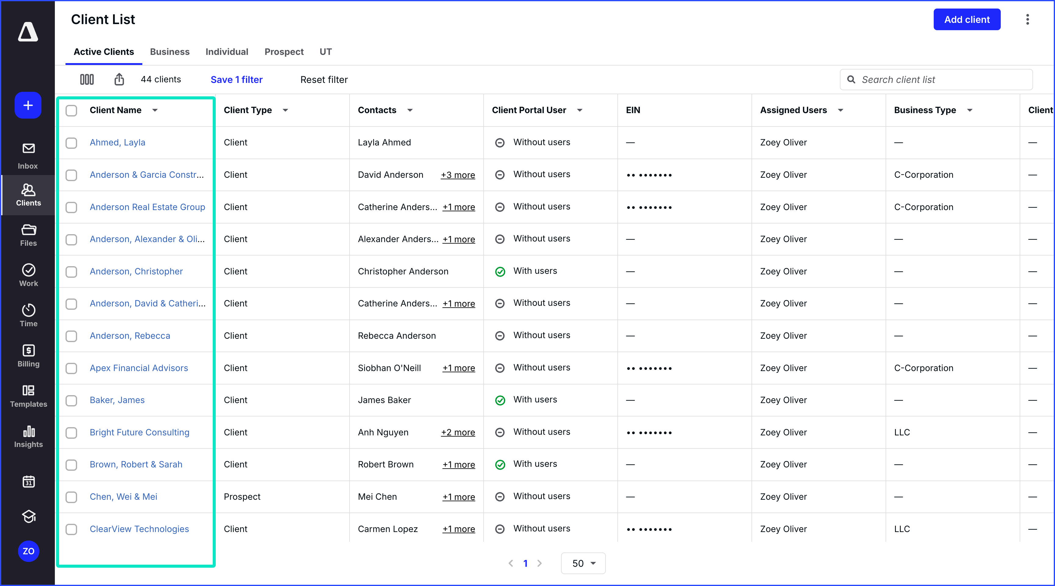 2.1 Navigating Client, Contact Lists & Records – Canopy Onboarding