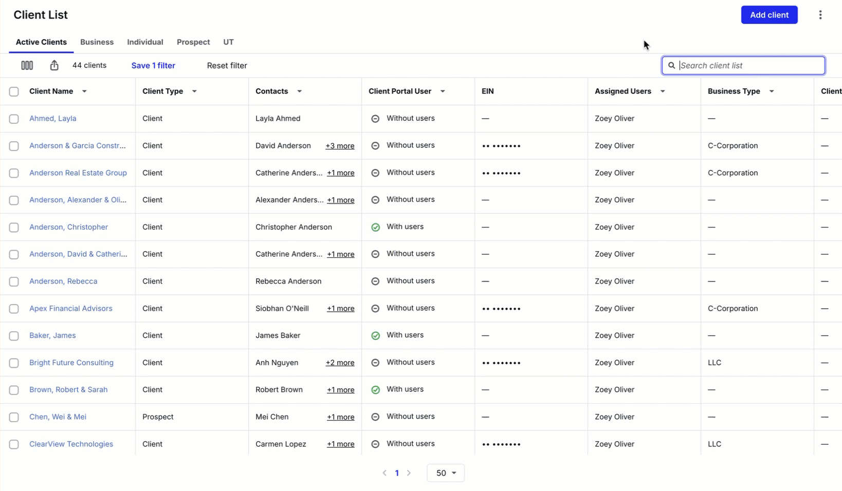2.1 Navigating Client, Contact Lists & Records – Canopy Onboarding