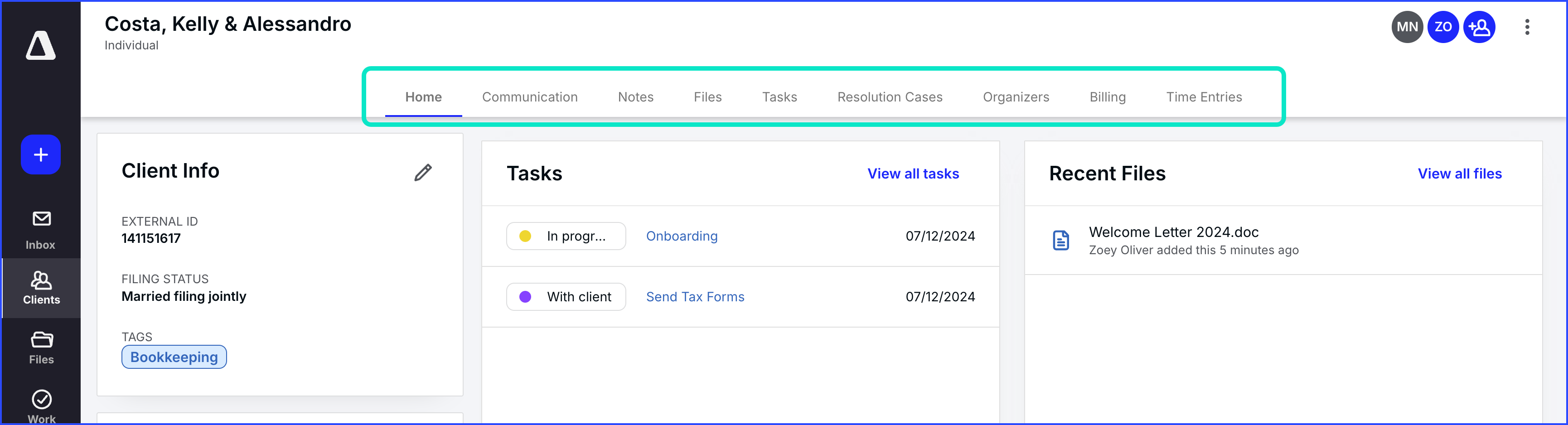 2.1 Navigating Client, Contact Lists & Records – Canopy Onboarding