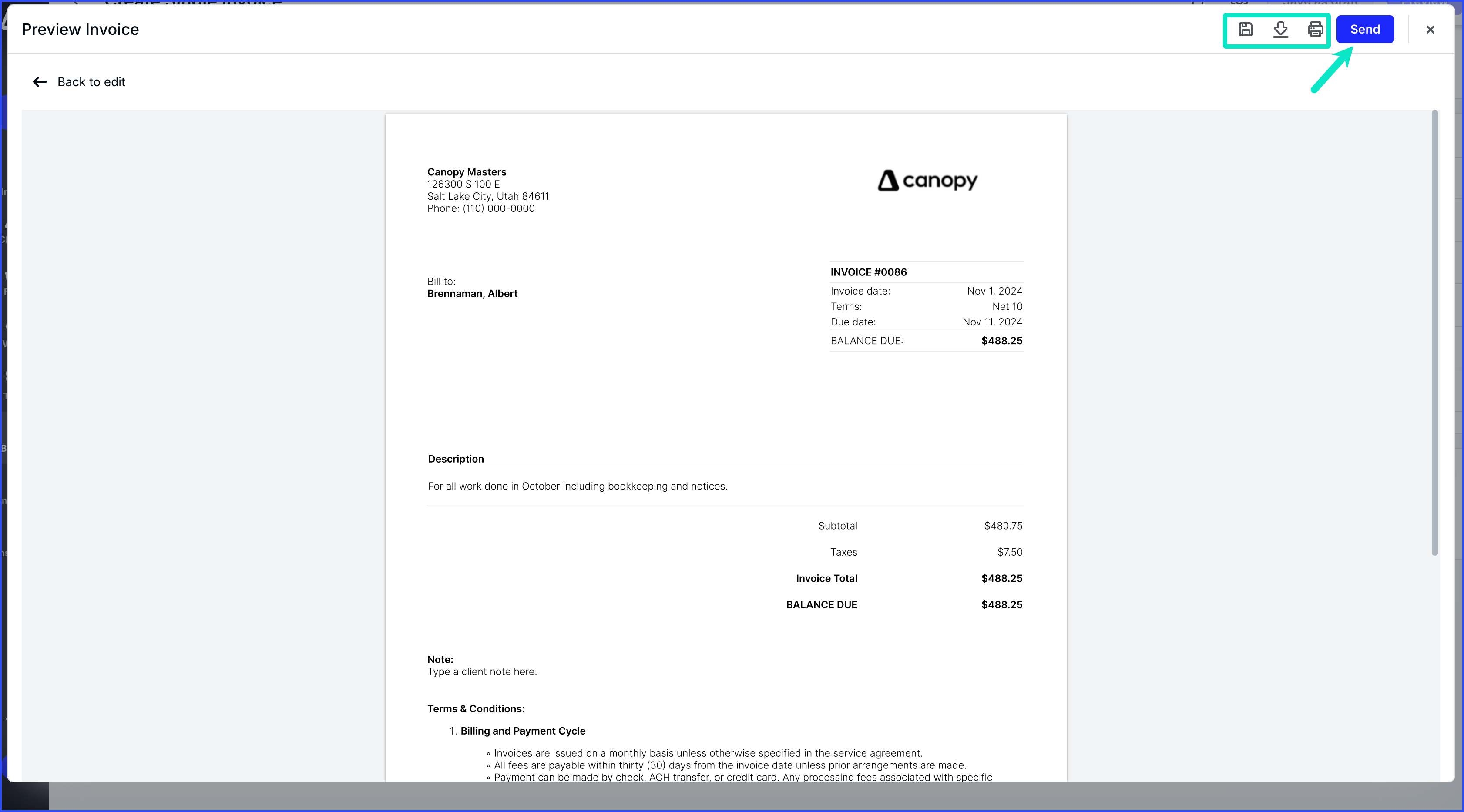 8.2 Invoicing Clients – Canopy Onboarding